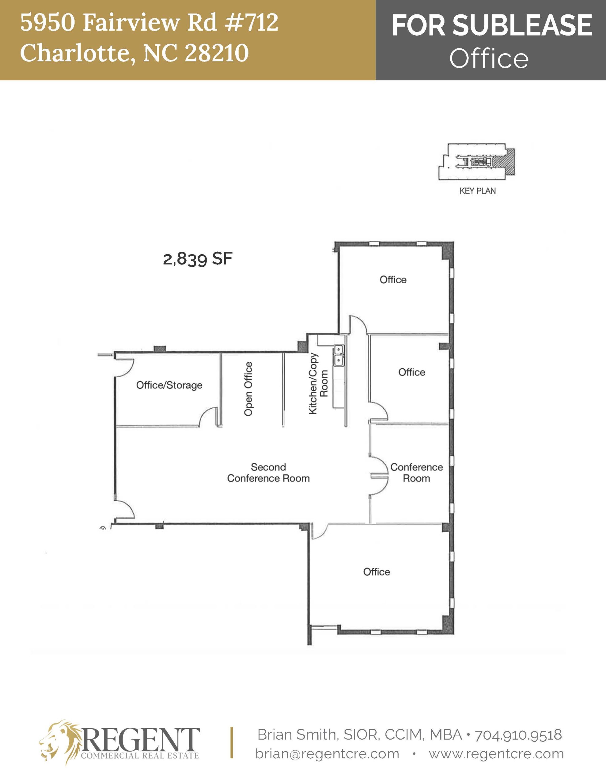 Sublease Office Space at Fairview Plaza, SouthPark, Charlotte