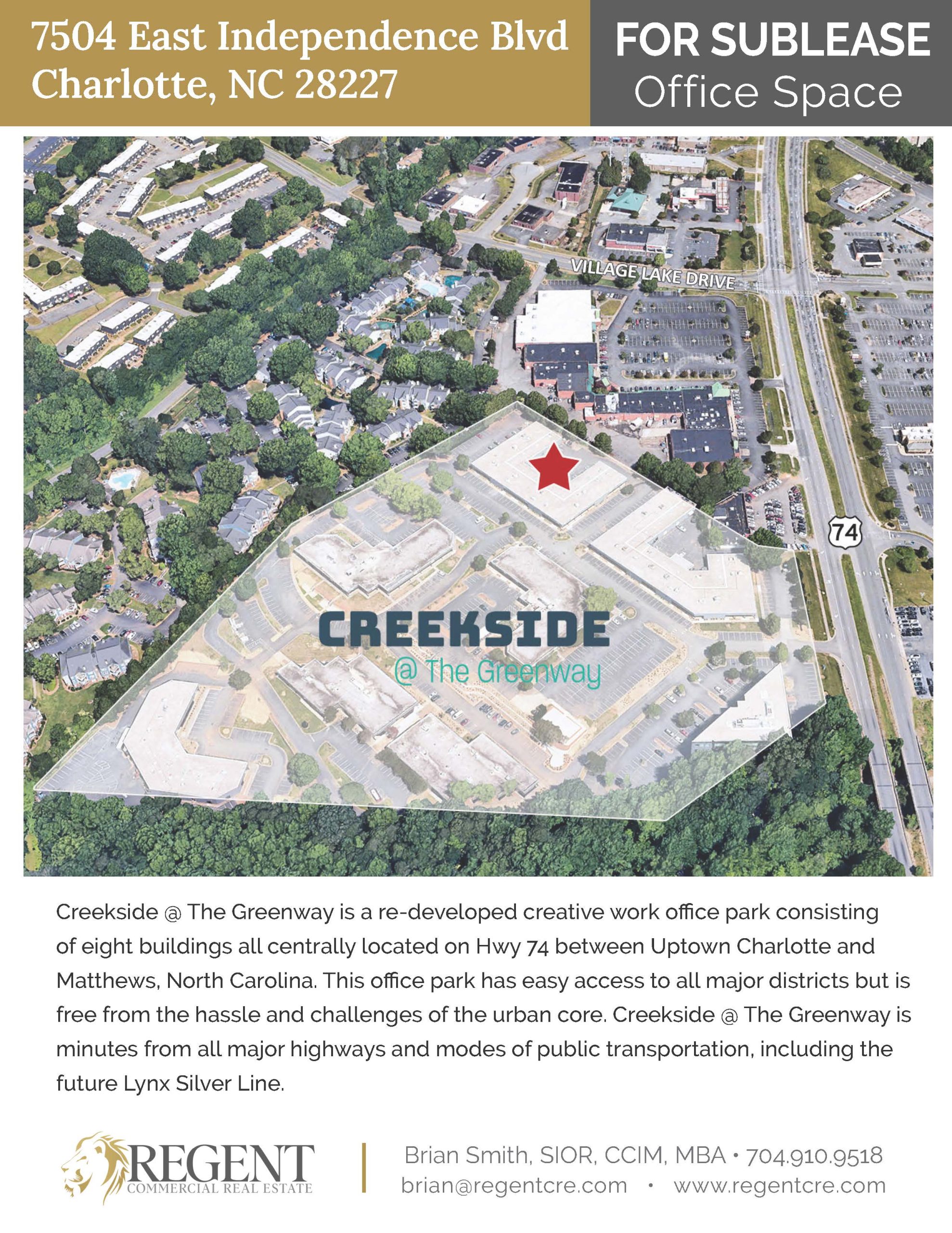 1,376 SF Office Space for Sublease in Charlotte, NC