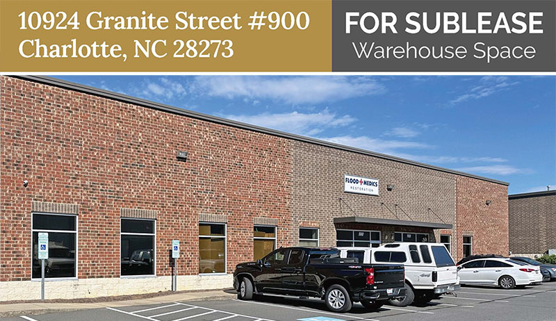 Prime Warehouse Sublease: 10924 Granite St #900, Charlotte, NC